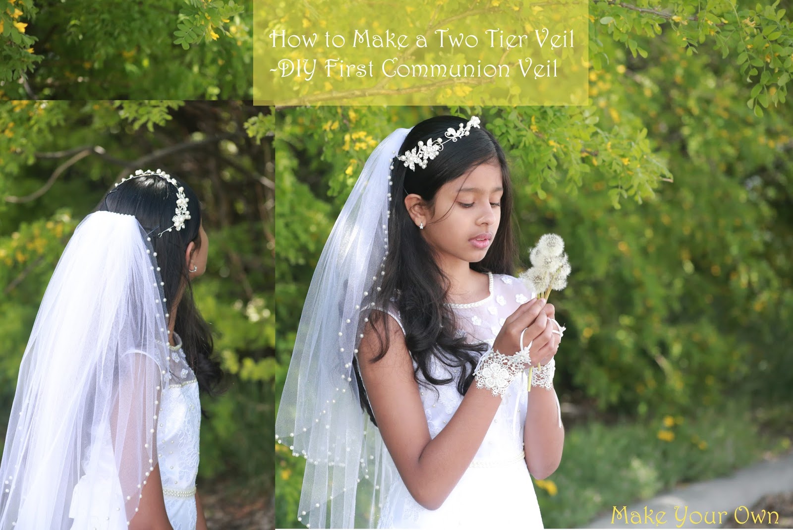 Make Your Own: How to Make a Two Tier Veil-DIY First Communion Veil