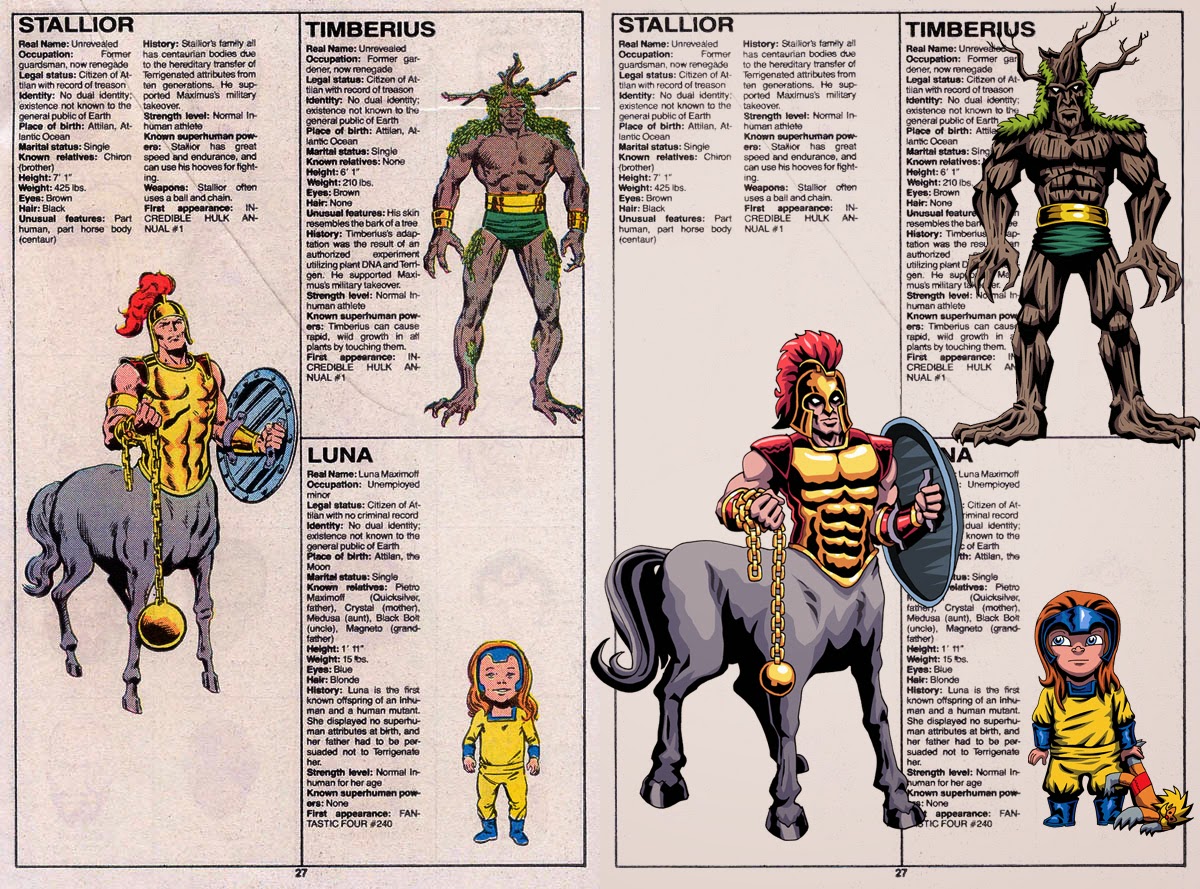 The Official Handbook to the Marvel Universe - REDUX Edition: INHUMANS ...