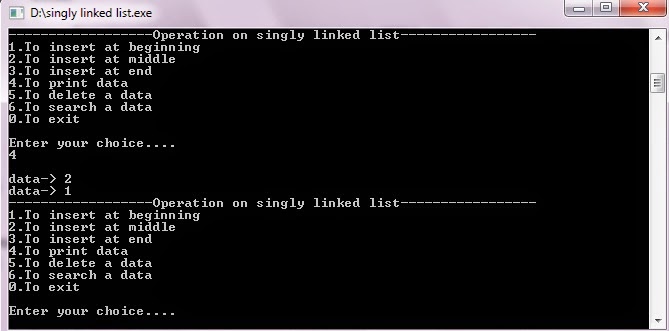 mca-ds: Operation on singly linked list..... mca-ds: Operation on singly linked list.....