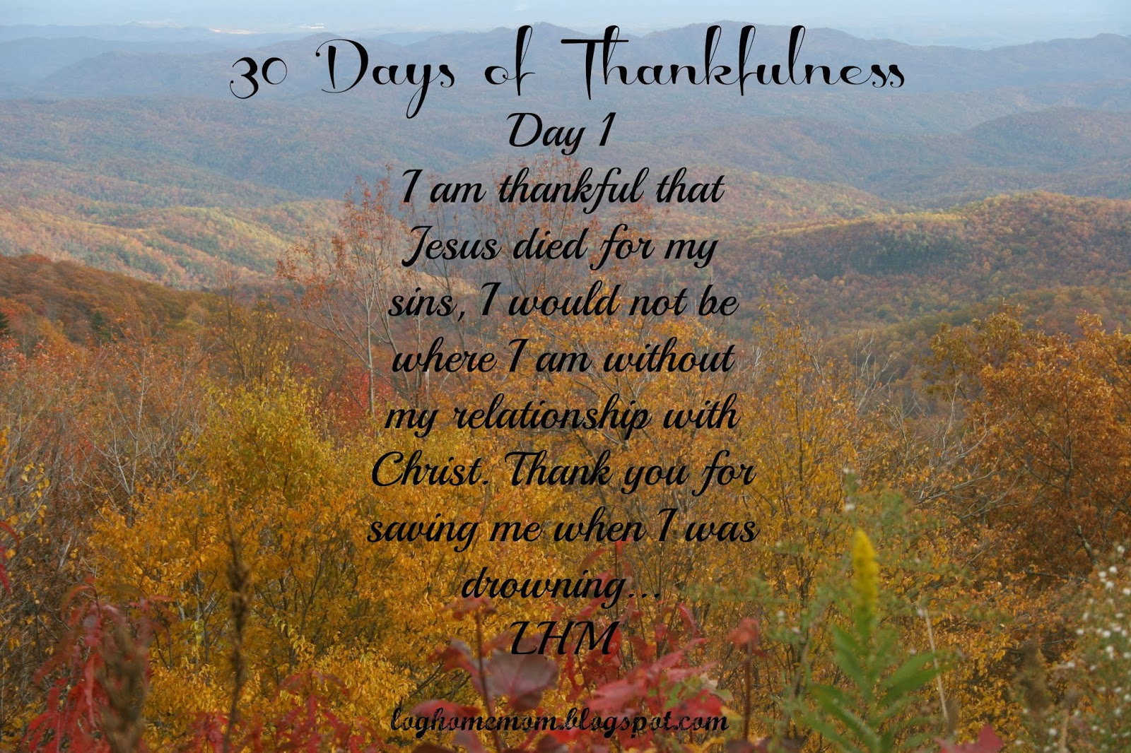 Log Home Mom: 30 Days of Thankfulness Days 1-5