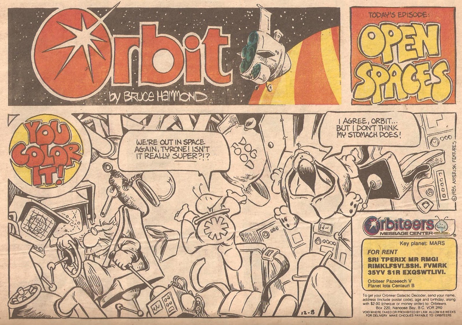 Sunday Comics Debt: A Month in Orbit