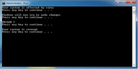 Create a command prompt Virus message ~ Secrets Demystified
