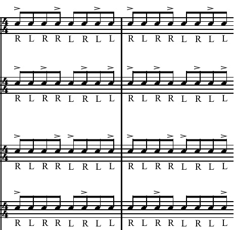 FOUR ON THE FLOOR: Stick Control Revisited
