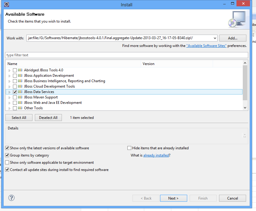 Install Hibernate / JBoss plugin in Eclipse IDE - Java Frameworks