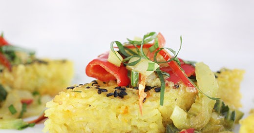 lisa is cooking: Yellow Coconut Rice Cakes with Scallions and Black ...