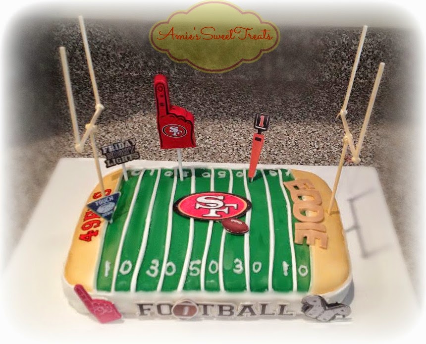 Amies Sweet Treats: 49ers Football Cake!!