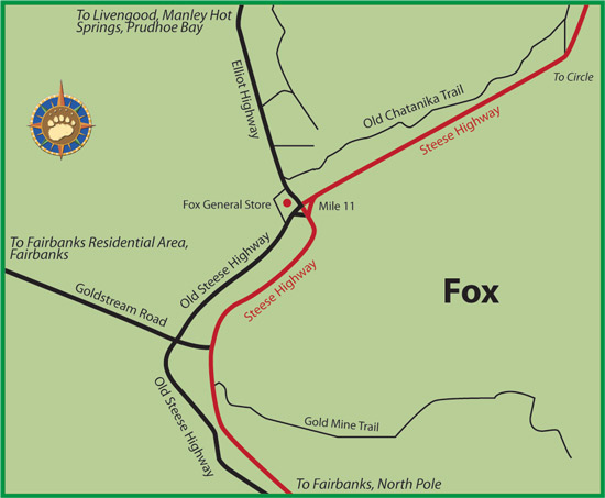 Maps of Alaska Roads By Bearfoot Guides: Map of Fox, Alaska