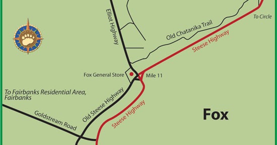 Maps of Alaska Roads By Bearfoot Guides: Map of Fox, Alaska