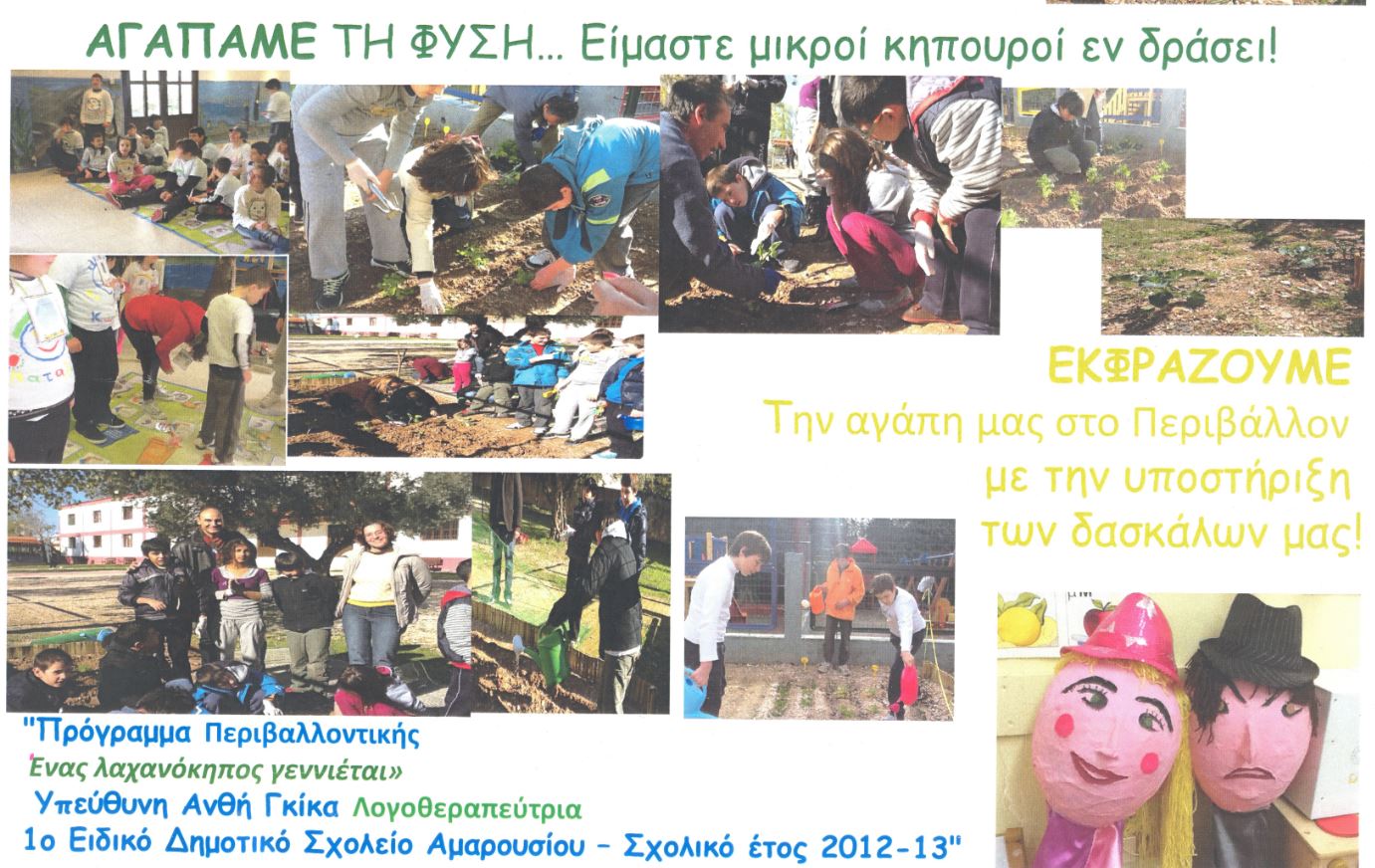 Διεύθυνση Π.Ε. Β΄ Αθήνας Περιβαλλοντικές Εκπαιδευτικές Καινοτομίες: 2013