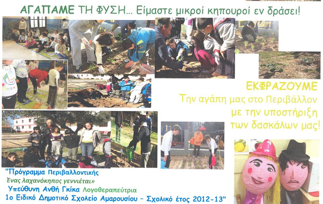 Διεύθυνση Π.Ε. Β΄ Αθήνας Περιβαλλοντικές Εκπαιδευτικές Καινοτομίες: 2013