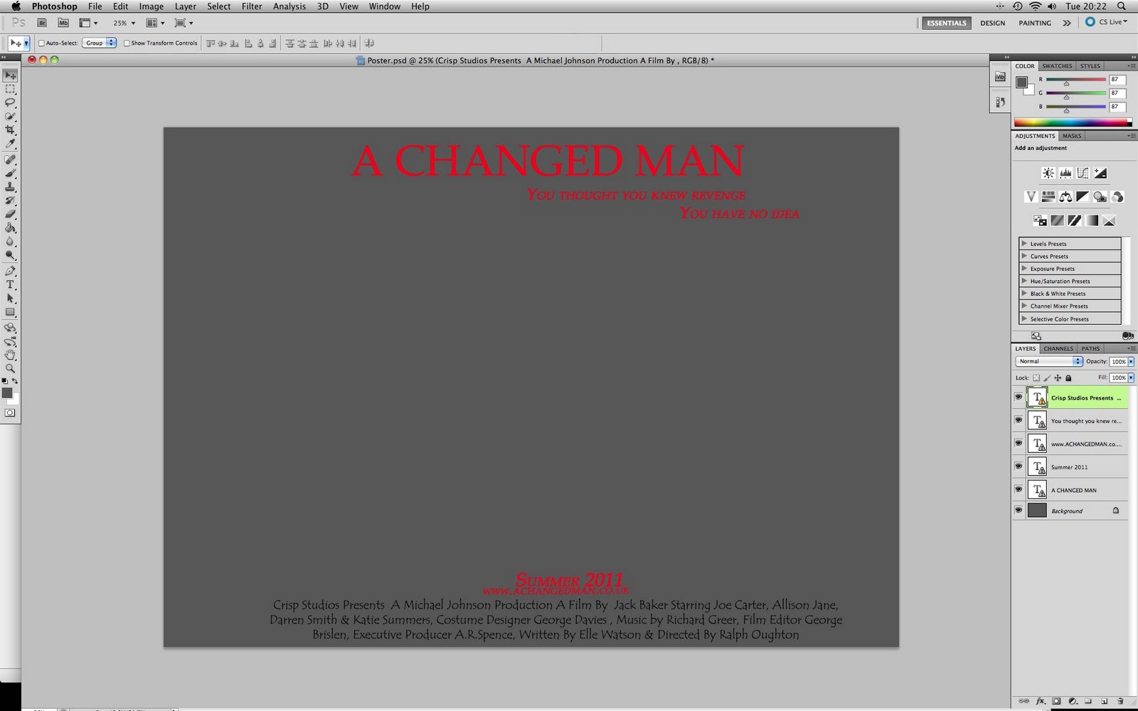 A Changed Man: Poster Editing