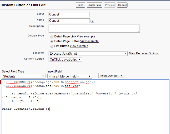 Salesforce How To Call Apex Class From Custom Button Javascript In