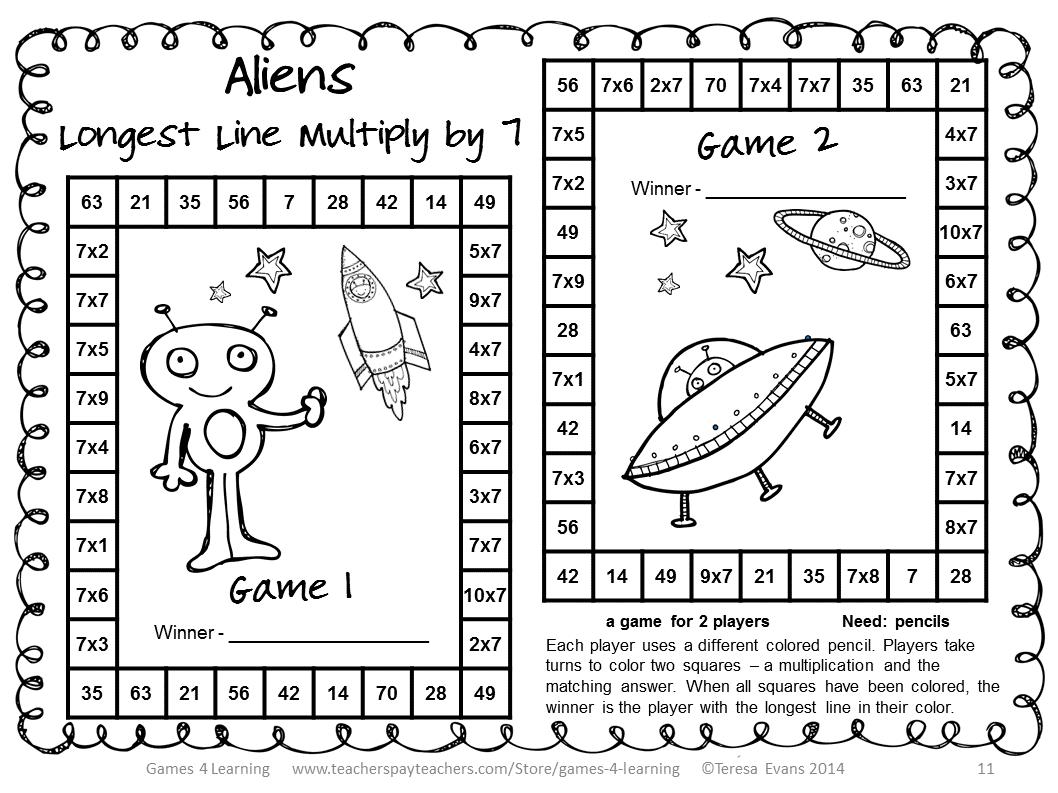 Fun Games 4 Learning: More NO PREP Math Games Freebies
