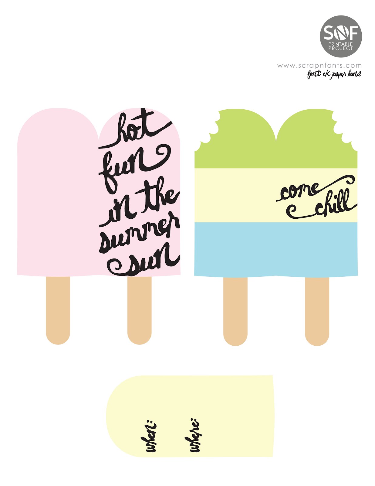 Fontaholic: Freebie Friday: Summer Fun Invitations