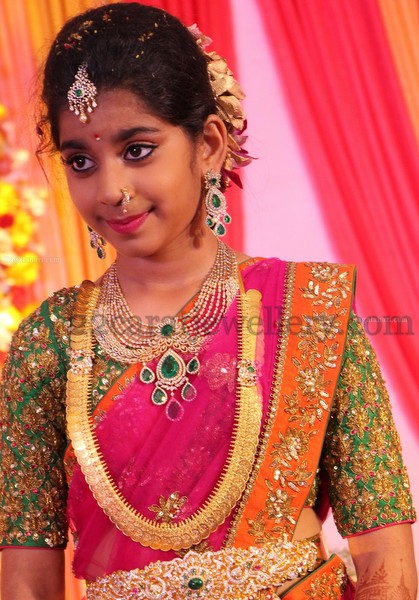 Shriya Half Saree Function - Jewellery Designs