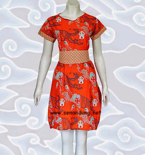 BAJU TERUSAN DRESS BATIK WANITA MODERN TERBARU