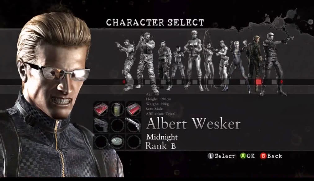 Resident Evil 5 The Mercenaries - Wesker Midnight Rank SS 113,110pt ...