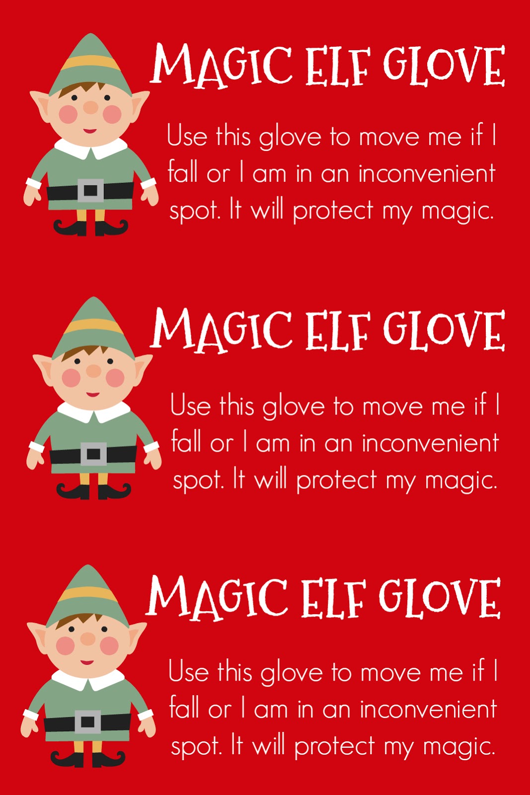 East Coast Mommy: Magic Elf Glove... tutorial and free printable tags