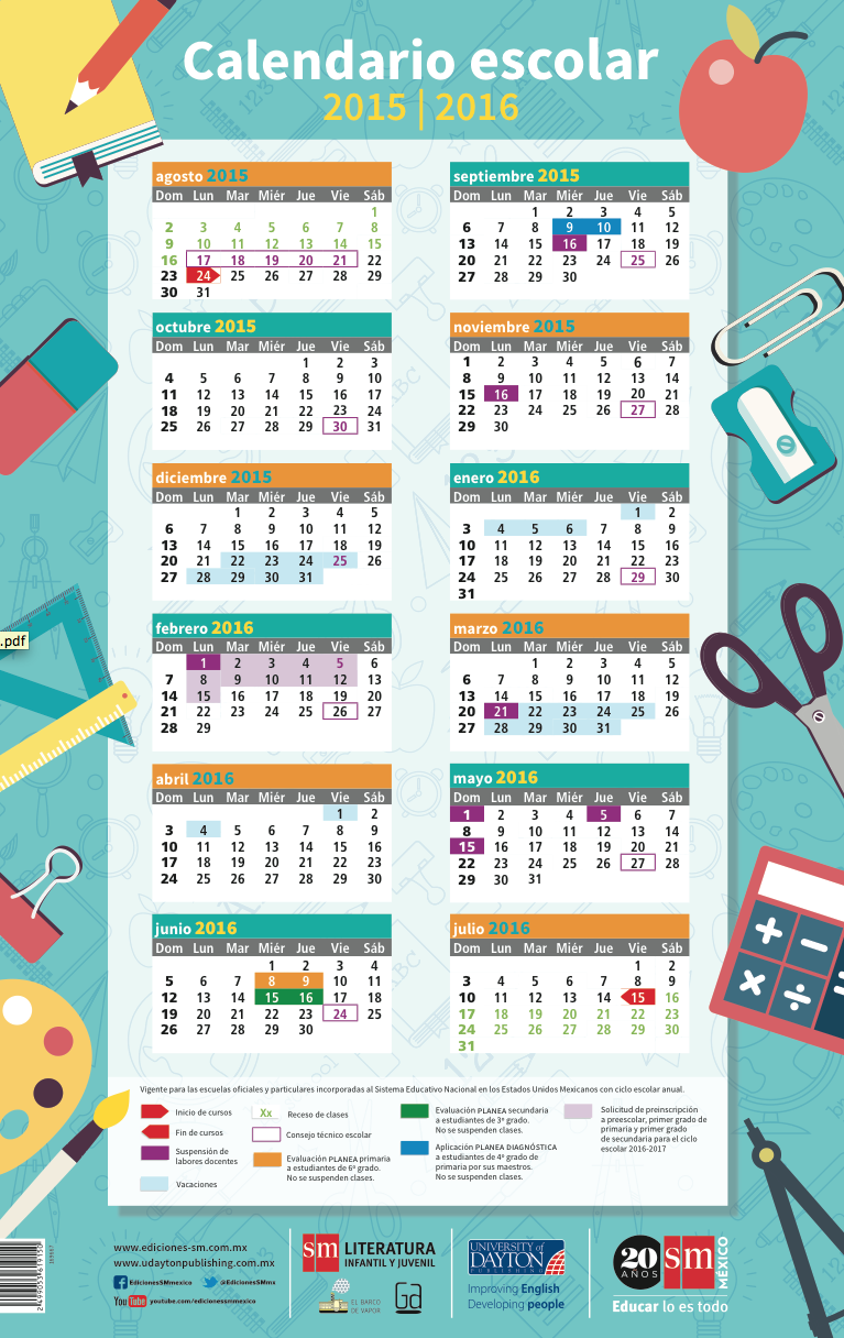 Calendario Escolar Imprimir