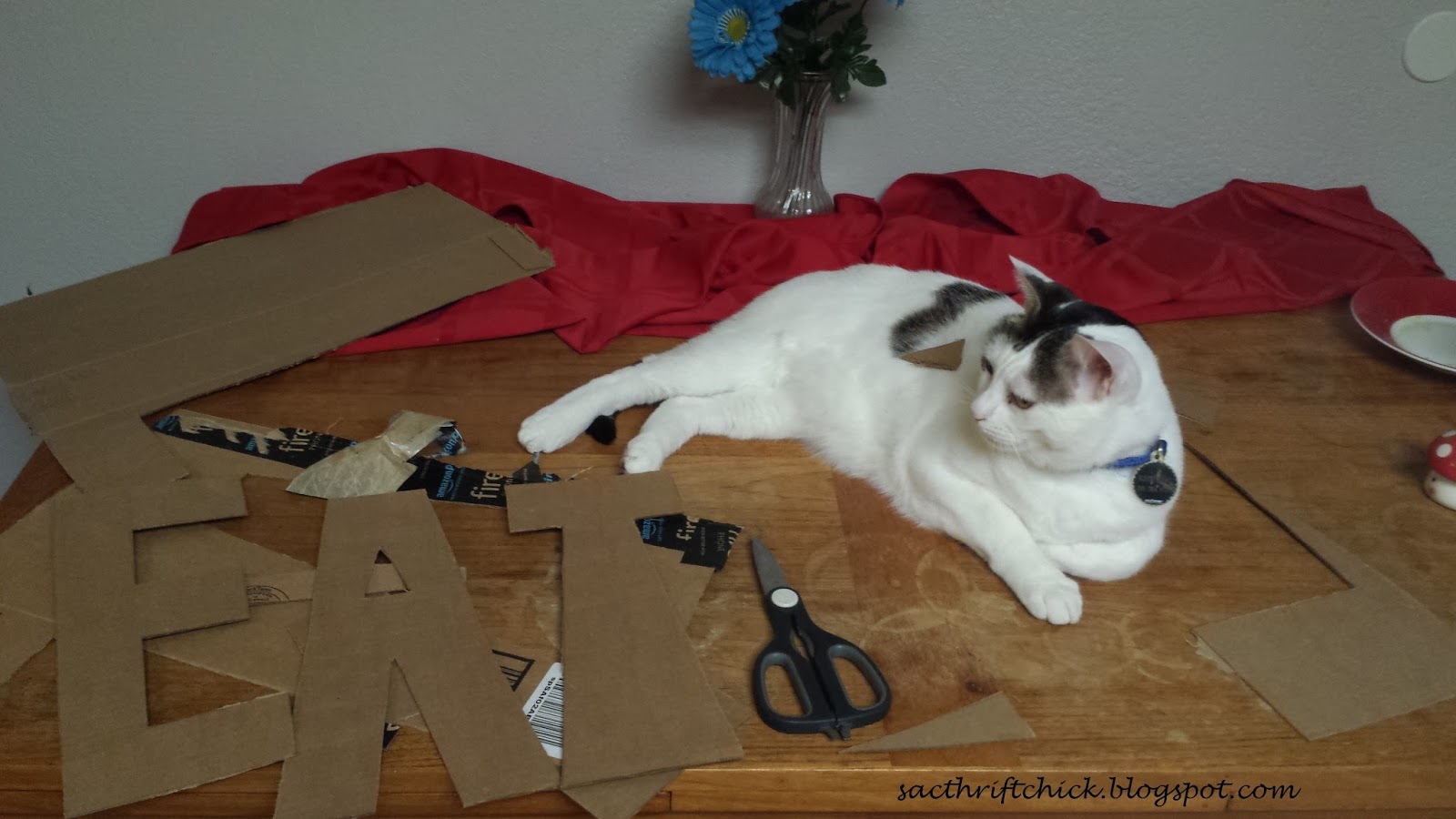 DIY Craft: Cardboard EAT Sign for Your Kitchen