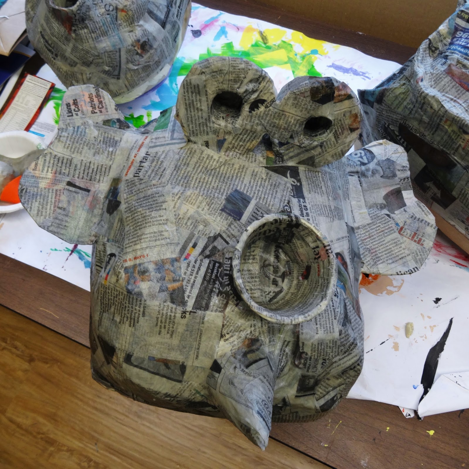 There's a Dragon in my Art Room: Papier-mache Masks part 1