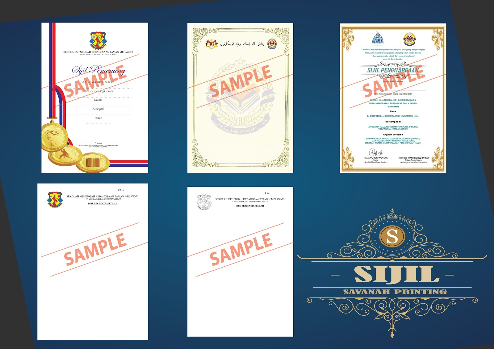 Banner, Bunting dan Backdrop : SIJIL