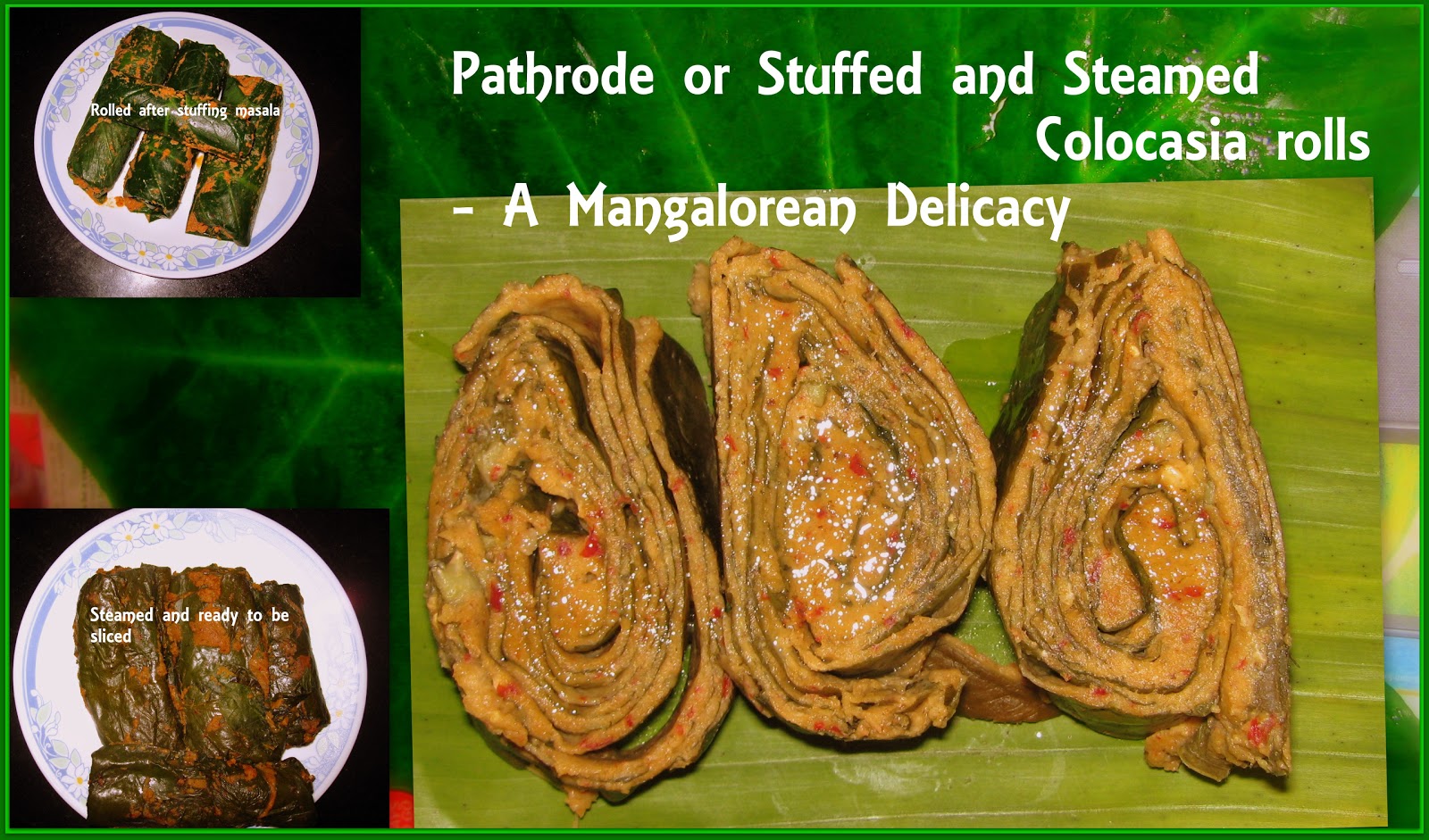 Cook Book: Pathrode or Stuffed n Steamed Colocasia rolls or "Pathrado ...