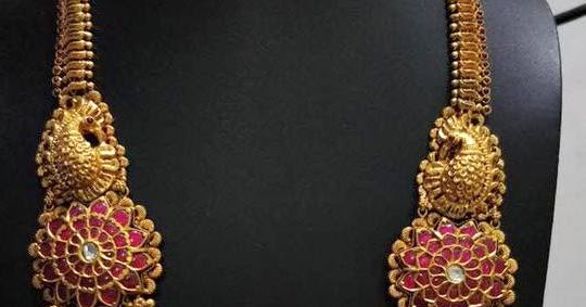 Antique Haram with Ruby Side Motifs - Jewellery Designs