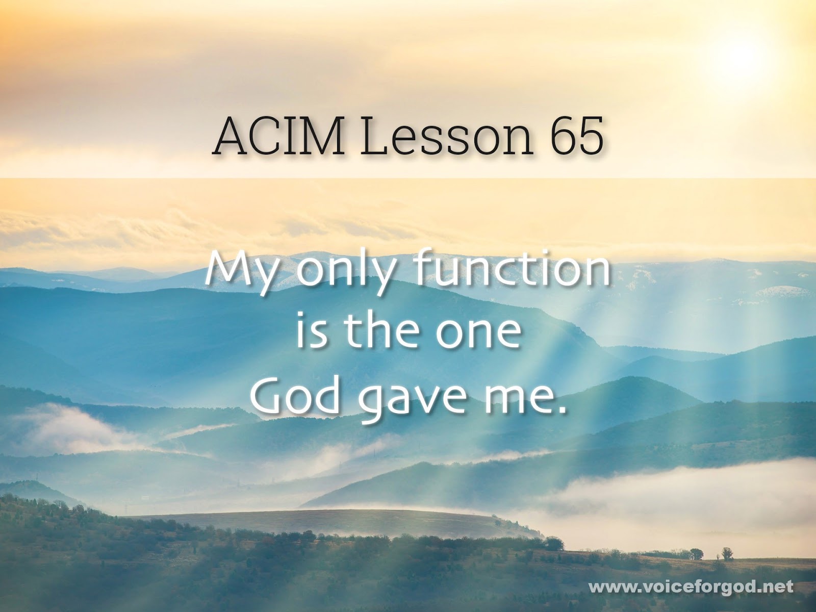 Miracle Life: ACIM Workbook Lesson 65