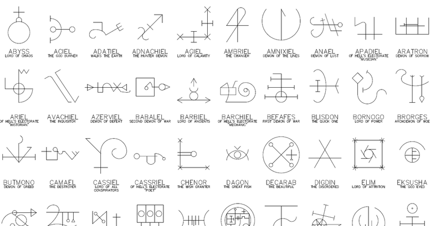 Misterio: LOS SÍMBOLOS DE ALGUNOS DEMONIOS