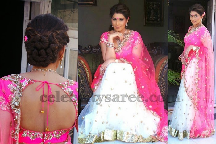 Shreedevi Chowdary White Half Saree - Saree Blouse Patterns