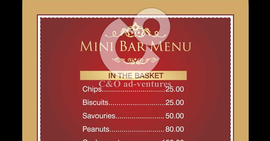 C & O ad-ventures: Mini Bar Menu Design