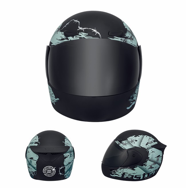 wu23: Fastrack HC01BK02 Black Blue Full Face Helmet