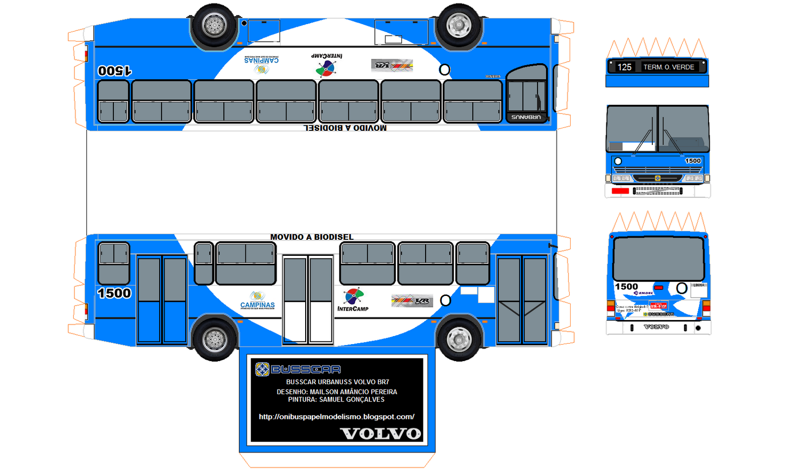 Ônibus em Papel: Busscar Urbanuss Volvo BR7 InterCamp 1500