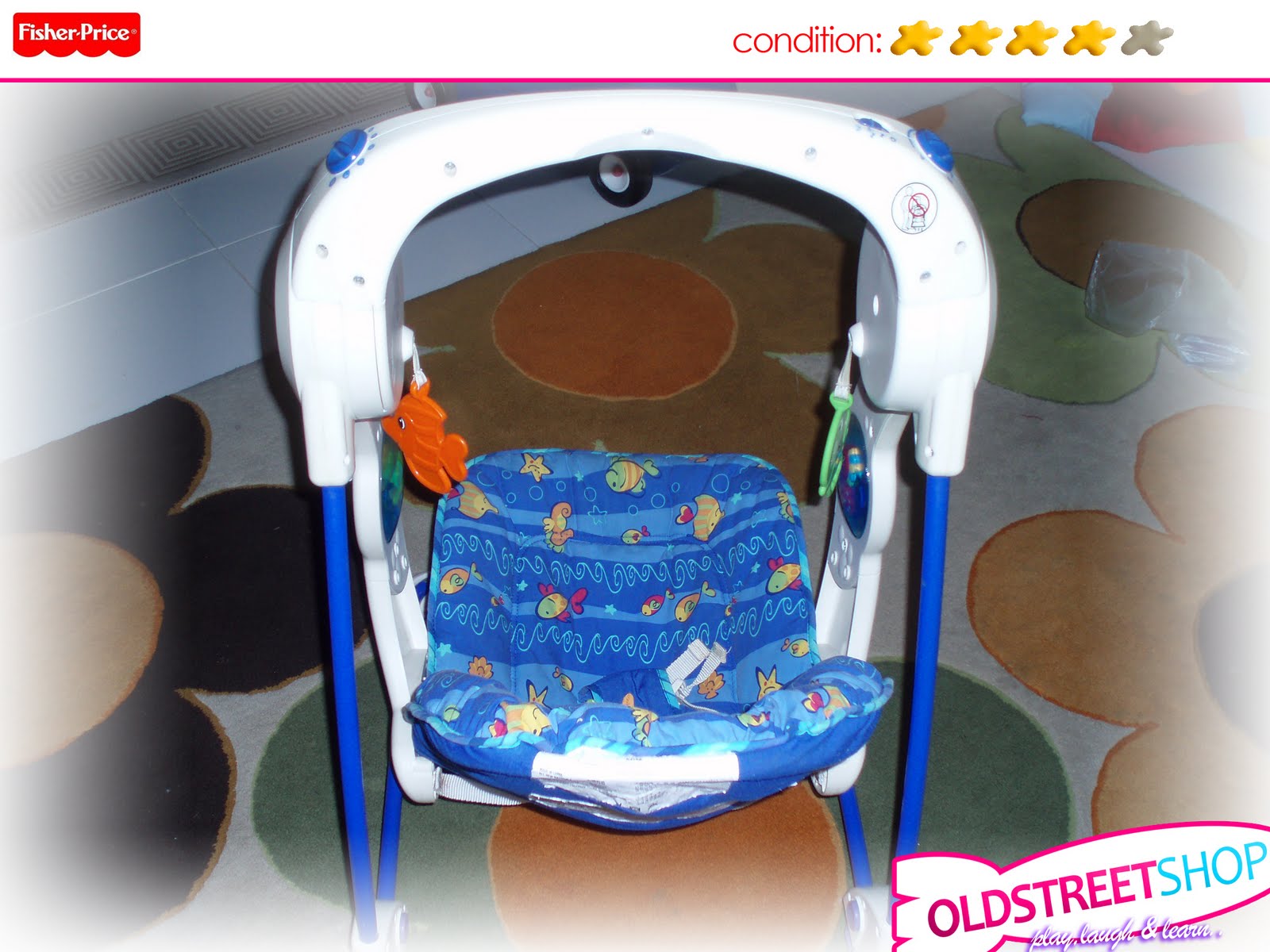 oldstreetshop: Fisher Price Ocean Wonders Aquarium Take Along Swing