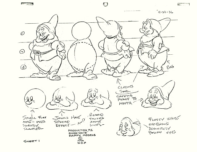 Tales from Weirdland: Model sheets for Disney's Snow White (1937).