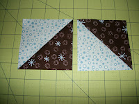 Craizee Corners: Using a half square triangle ruler