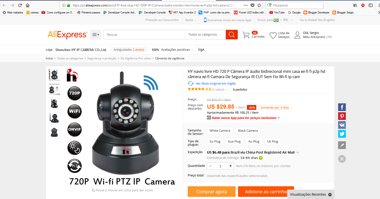 Arduino Android Wi Fi Bluetooth Câmera Ip Wi Fi App