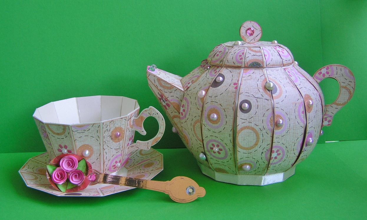 PAPER N SVG CRAFTY ME: 3 D TEAPOT SET