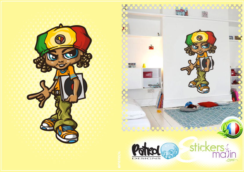 Stickers Designs: Stickers Reggae boy and vinyls