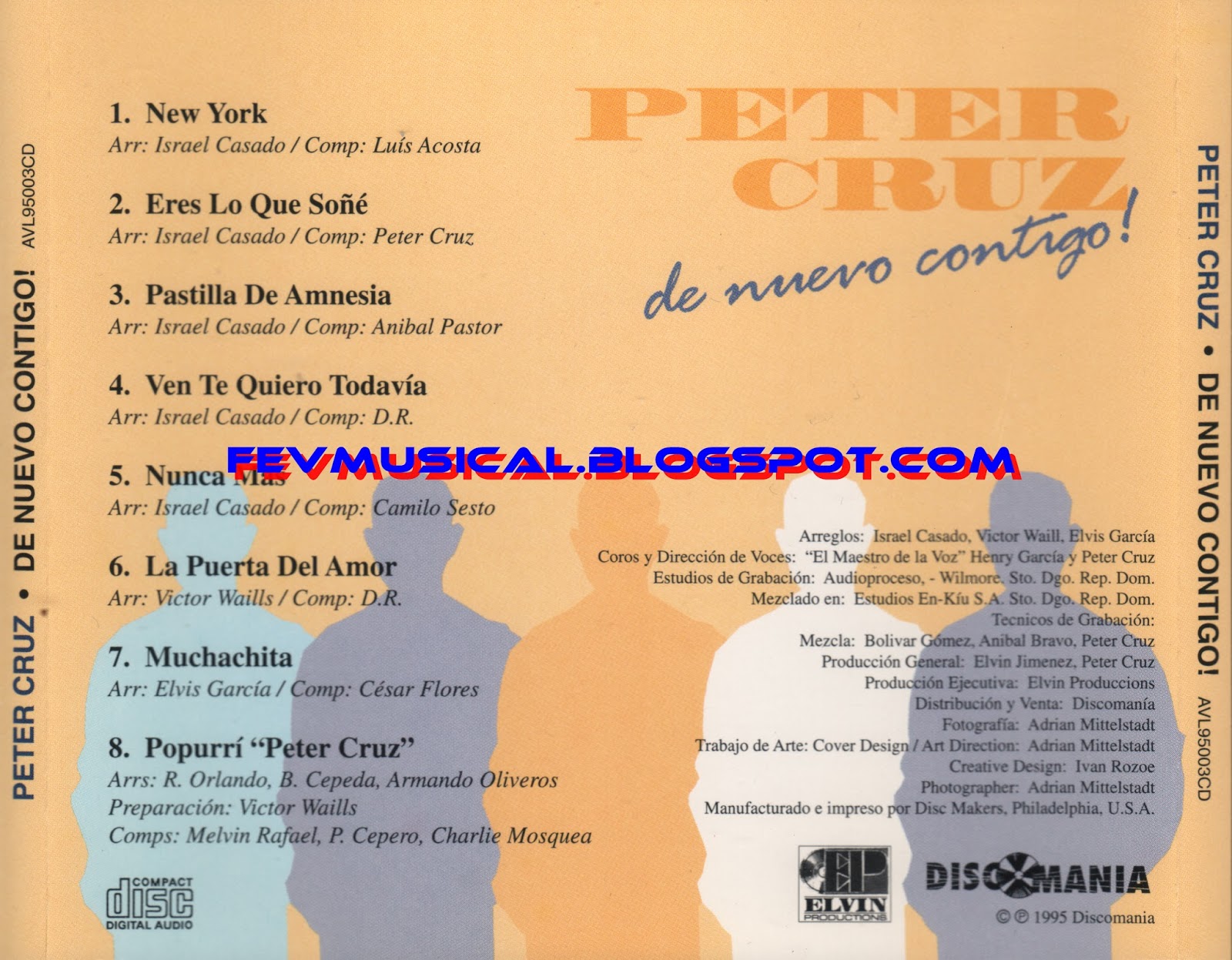 FEV MUSICAL: 1995 - Peter Cruz - De Nuevo Contigo (Discomania)
