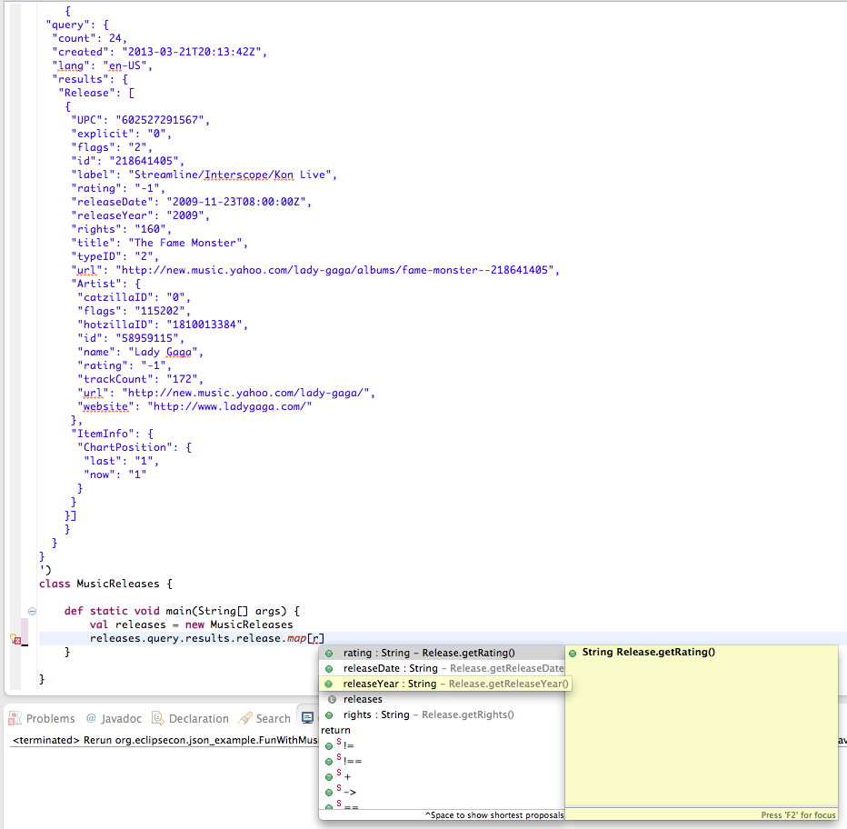 sven efftinge's blog: Working With JSON Data From Java