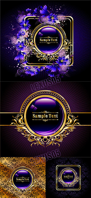 Quality Graphic Resources: Gold and Violet Vector Backgrounds