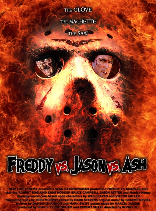 Lente Insana: Exclusivo: Cartaz de Freddy vs Jason vs Ash