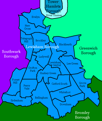 Lewisham Map Region Political | Map of London Political Regional