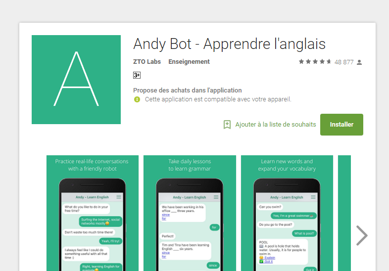 Andy Bot For Enlish Language