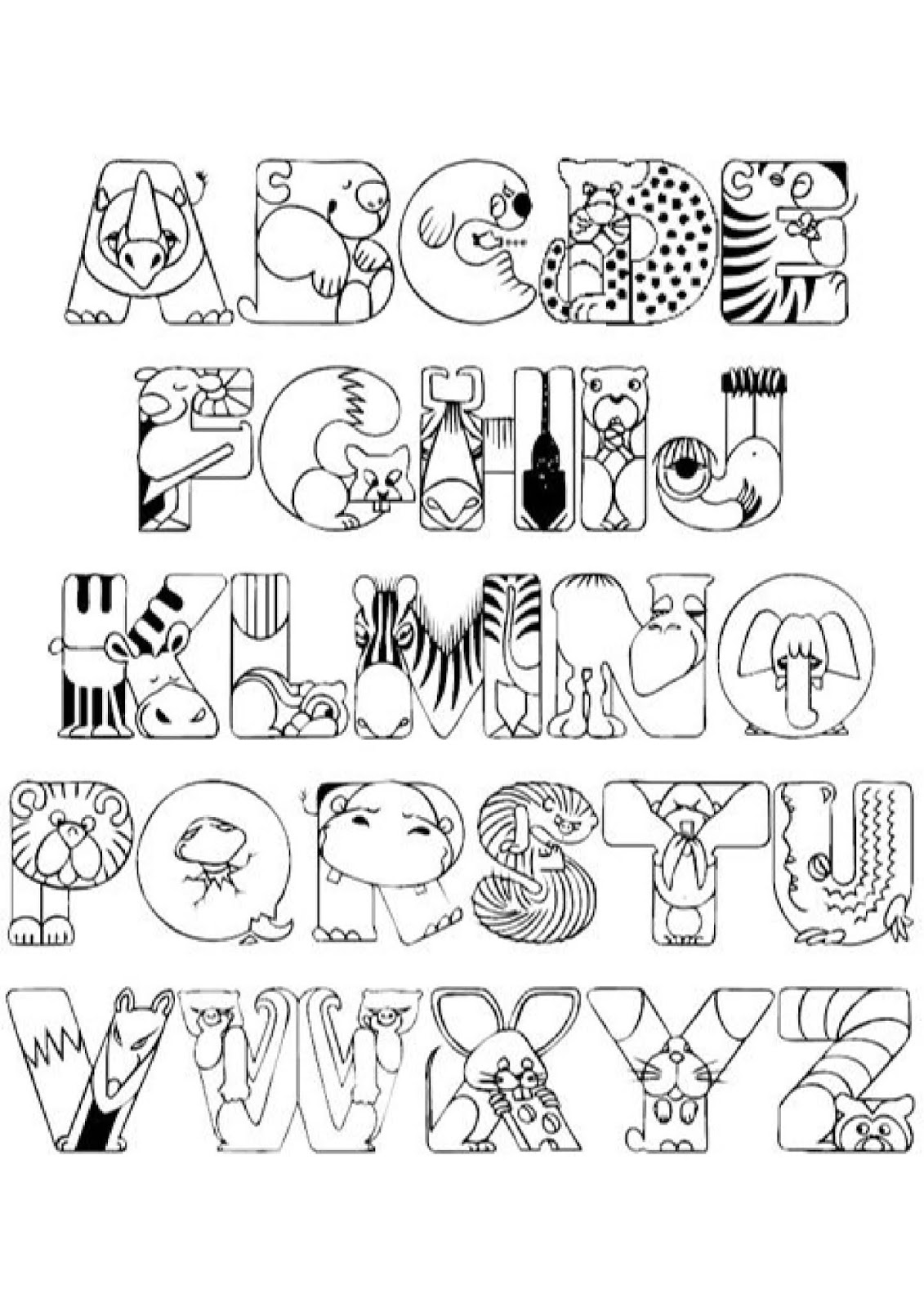 ABC - Letras do alfabeto para imprimir: 60 moldes do alfabeto lindos ...