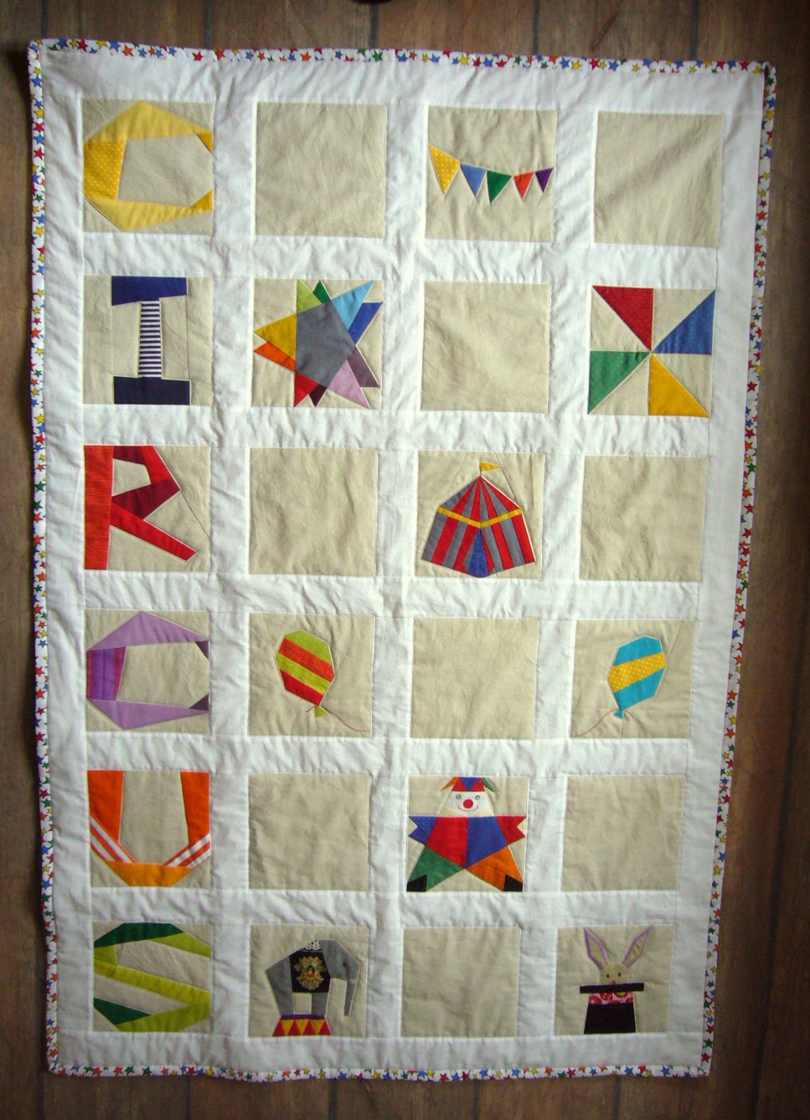 3patchcrafts: Baby quilt CIRCUS TIME is finished