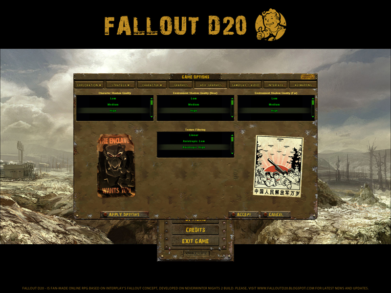 Fallout D20 - is fan-made on-line RPG, based on NWN2 | No Mutants Allowed