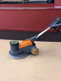 School Floor Polishing with a Taski Ergodisc in Wales